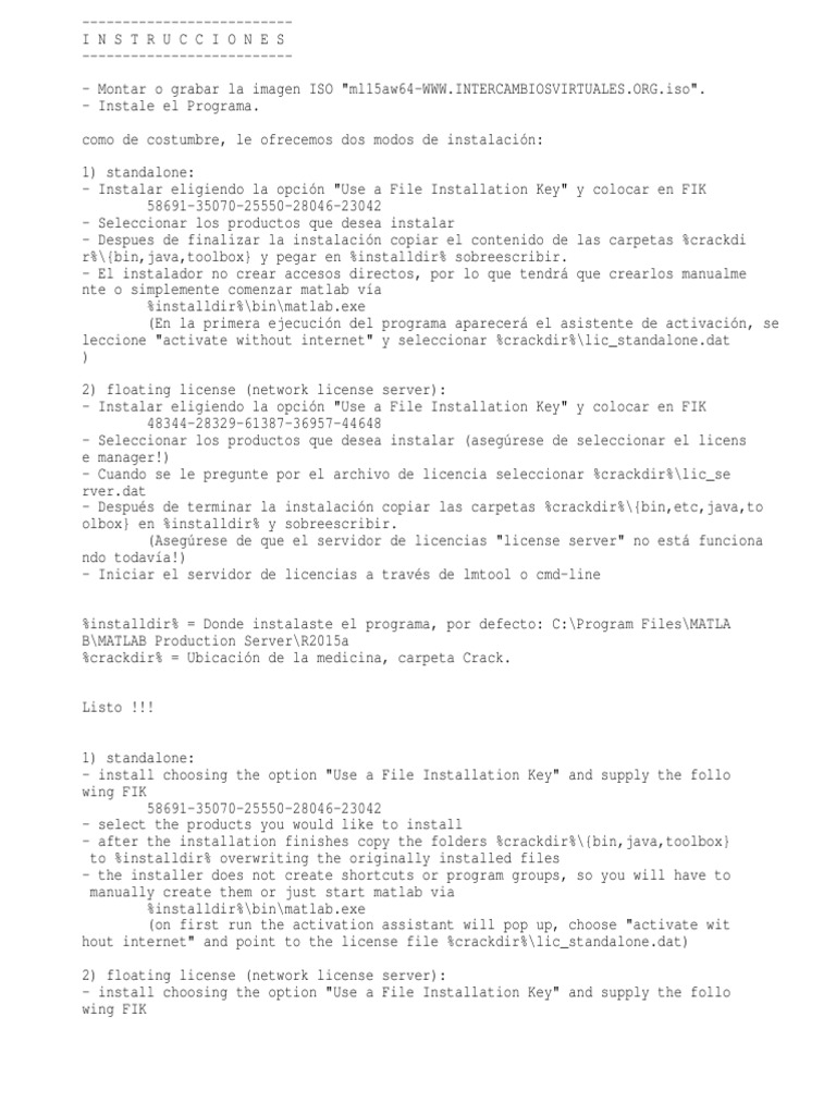 Instrucciones | PDF | Software utilitario | Ingeniería Informática