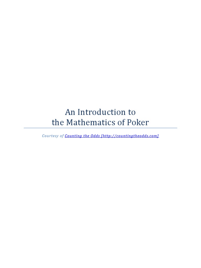 Poker Math for Strategic Players | PDF | Betting In Poker | Texas Hold 'Em