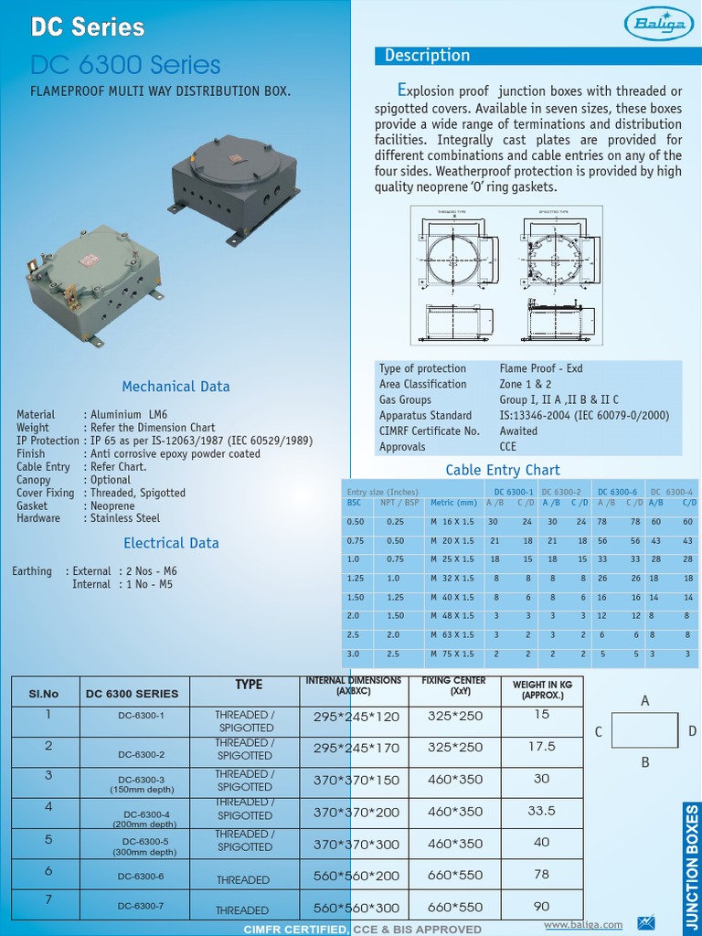 Flameproof Junction Boxes DC 6300 Series | PDF | Manmade Materials ...