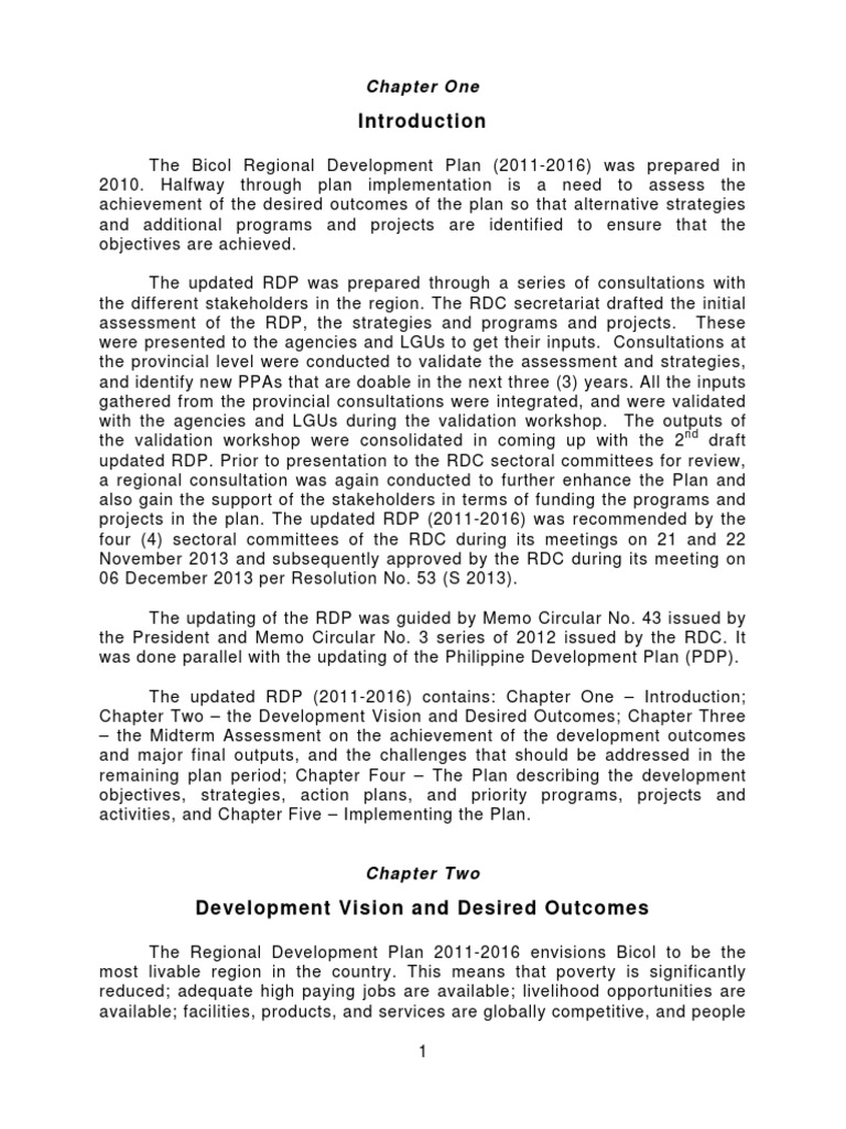 Bicol Regional Development Plan | PDF | Millennium Development Goals ...