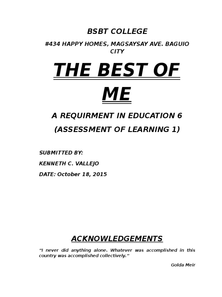 The Best of ME: BSBT College | PDF