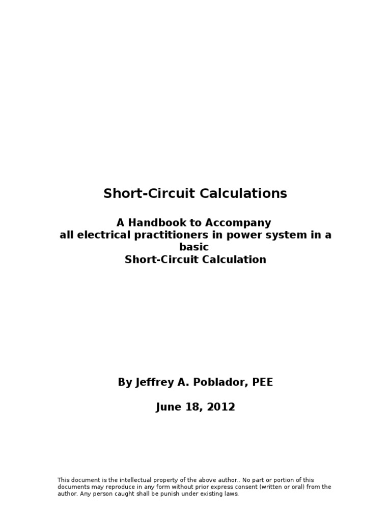 Short Circuit Calculations Made Easy Pdf Transformer Electrical