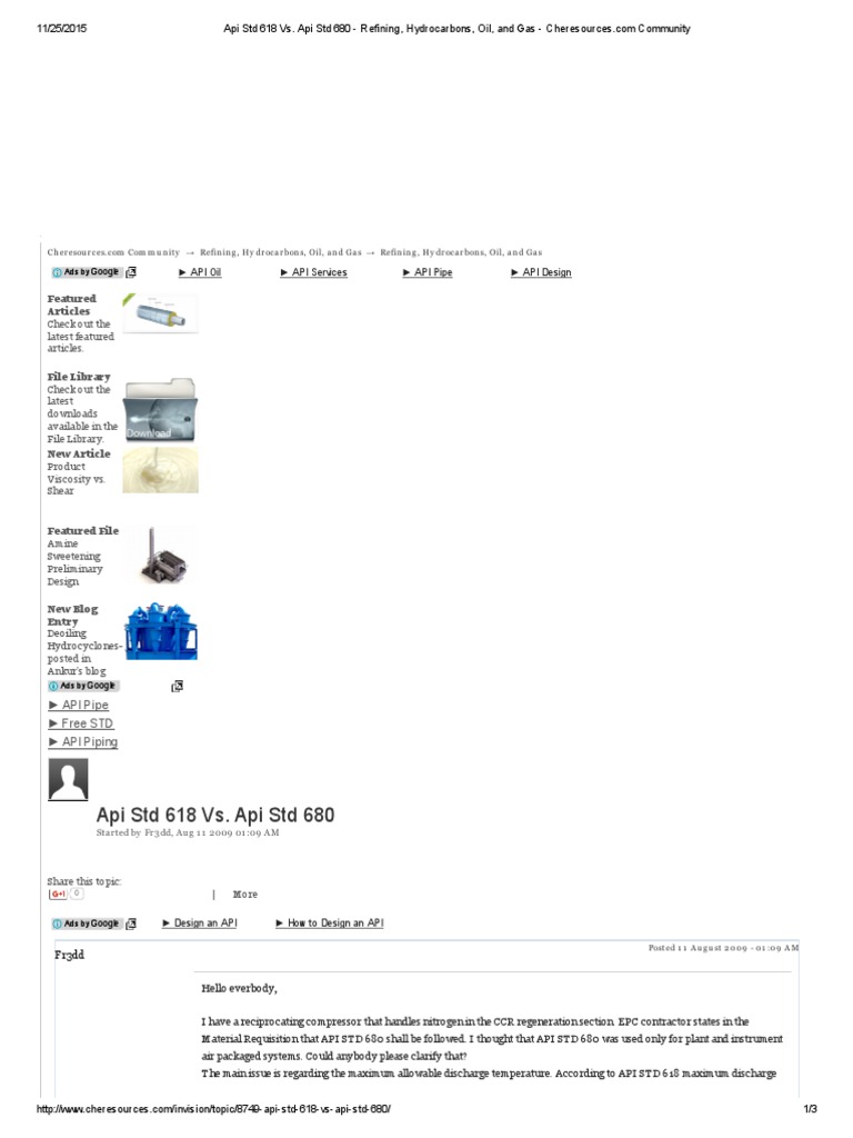 API STD 618 vs. API STD 680 - Refining, Hydrocarbons, Oil, and Gas ...