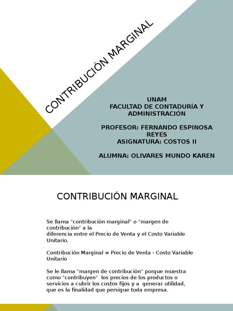CONTRIBUCIÓN MARGINAL.pptx | Disco compacto | Precios