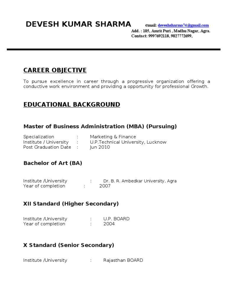 Resume Final | PDF
