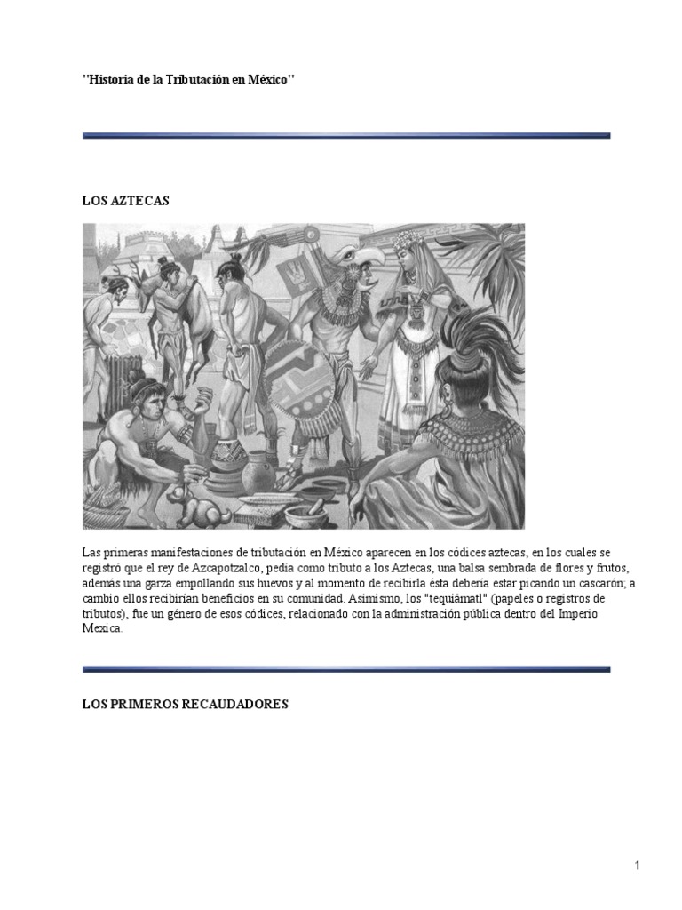 Antecedentes de La Tributacion en Mexico | azteca | Impuestos