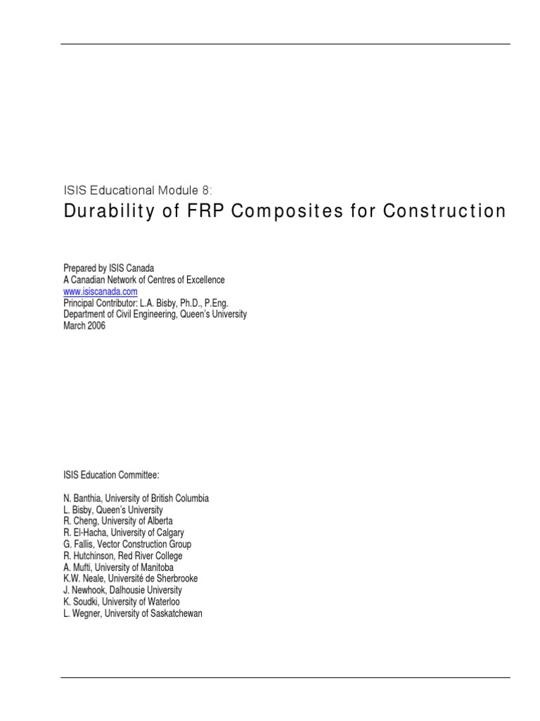 FRP Durability in Civil Engineering | PDF | Fibre Reinforced Plastic ...