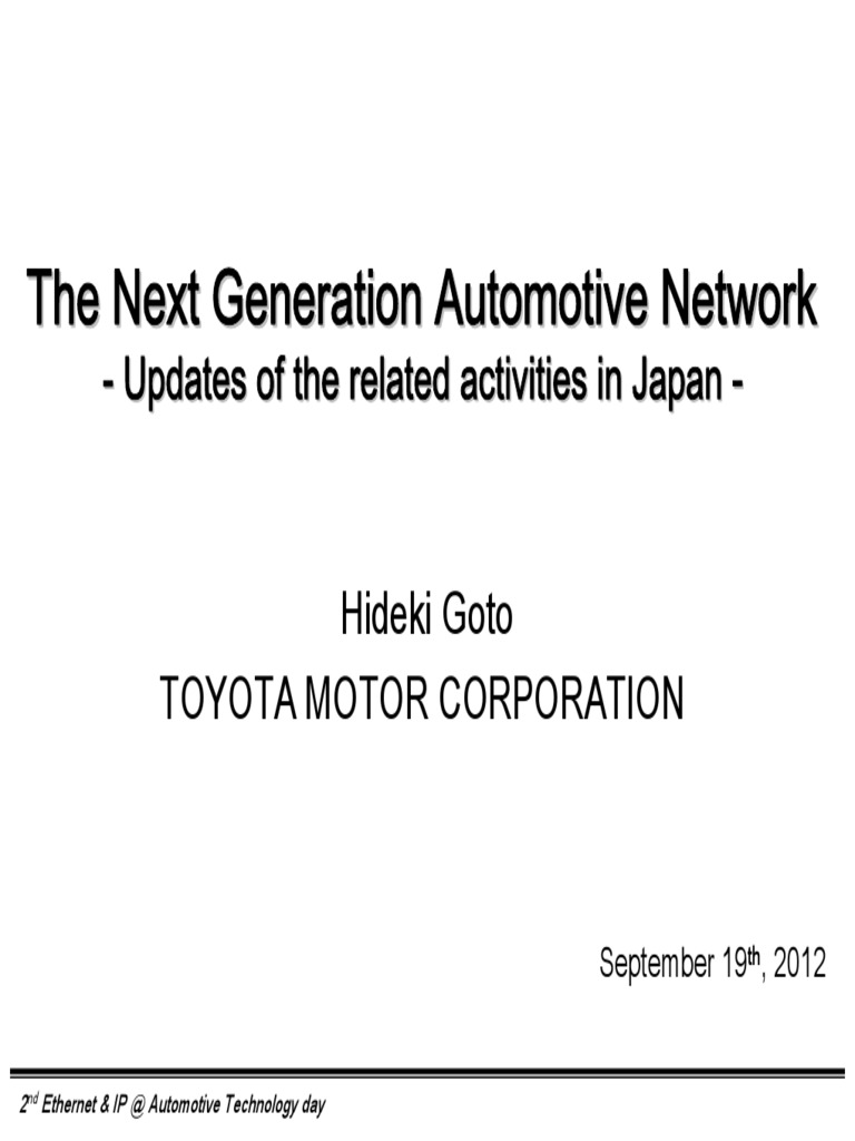 06 Hideki Goto - Toyota JasPar Industry | PDF | Ethernet | Computer Network