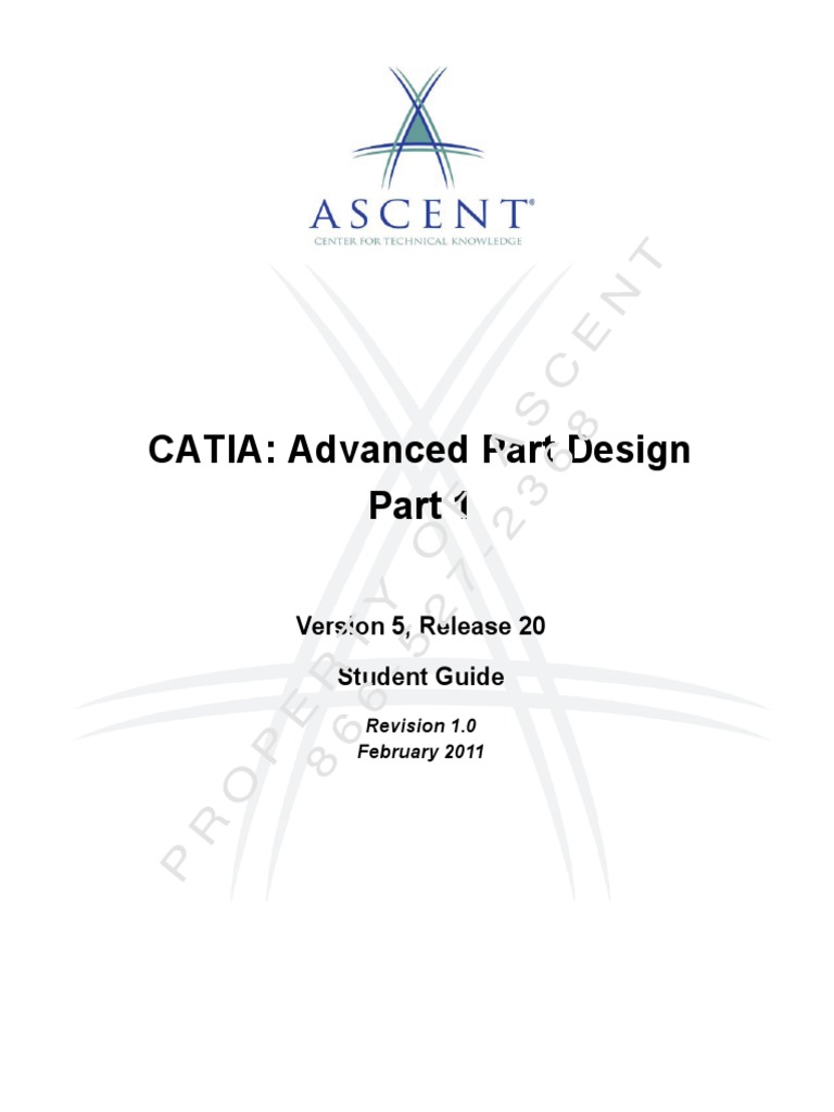 CATIA: Advanced Part Design: Version 5, Release 20 Student Guide | PDF