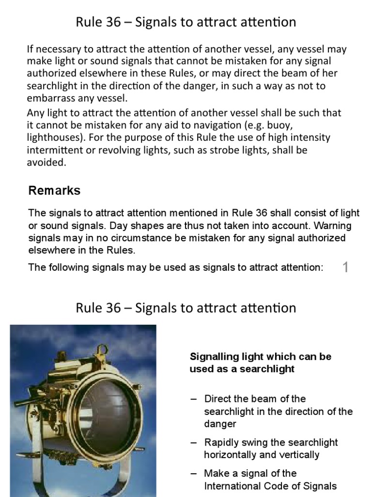 Rule 36 - Signals To Attract | PDF | Transport