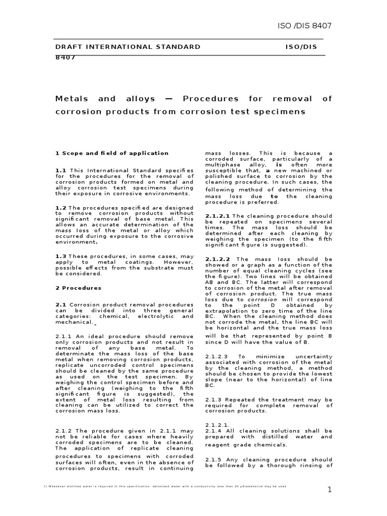 Iso 8407 | PDF | Corrosion | Sulfuric Acid