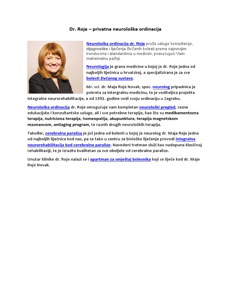 Dr. Maja Roje Novak Neurolog | PDF