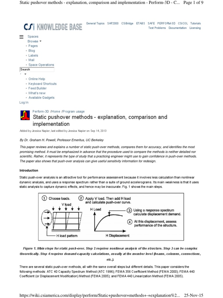 Static Pushover Method | PDF | Coefficient Of Variation | Hysteresis