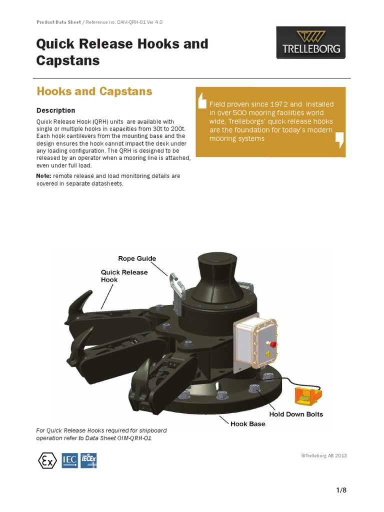 Quick Release Hooks and Capstans | PDF | Steel | Stainless Steel