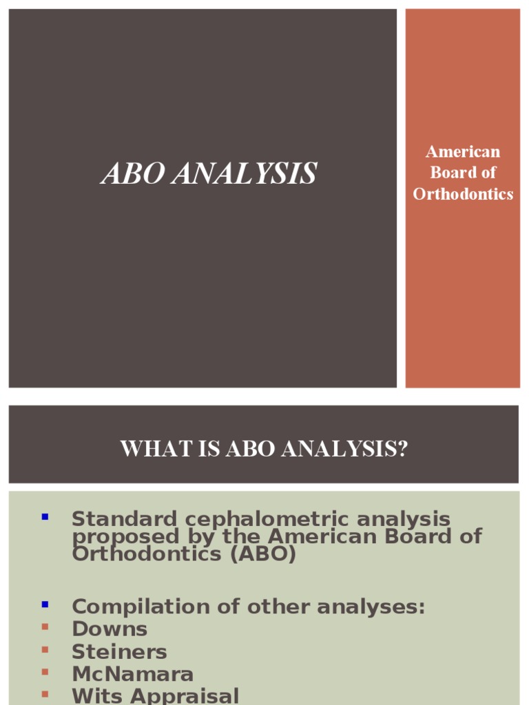 A Comprehensive Guide to ABO Analysis: An Overview of the Standard ...