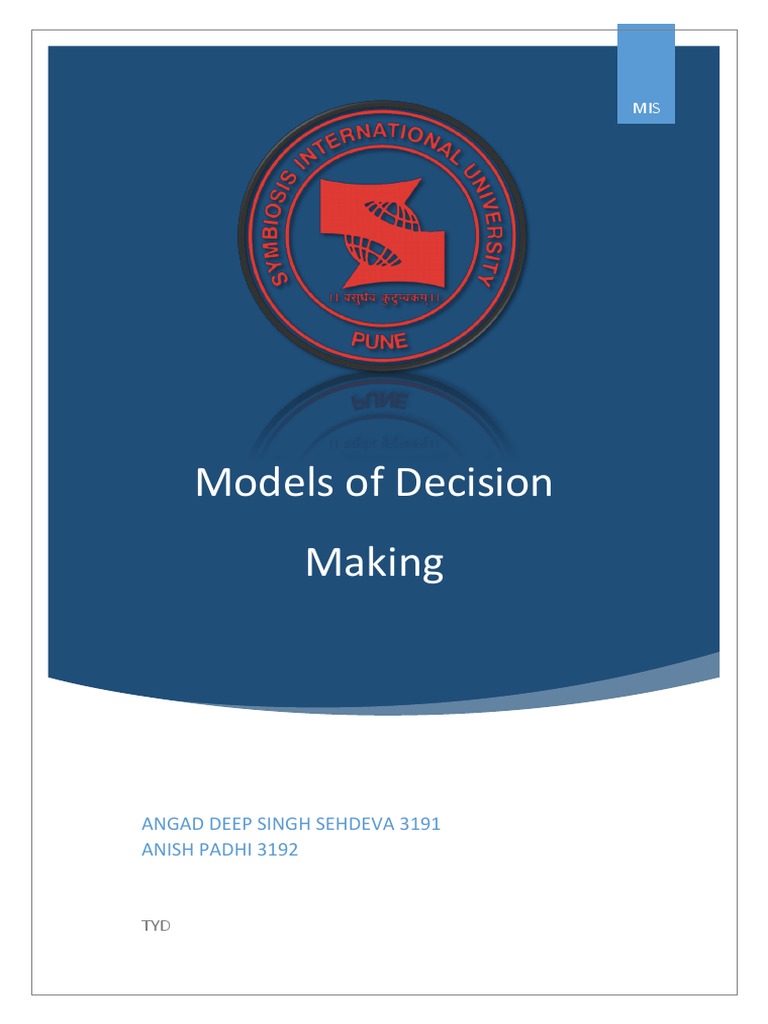 Models of Decision Making MIS | PDF | Management Information System ...