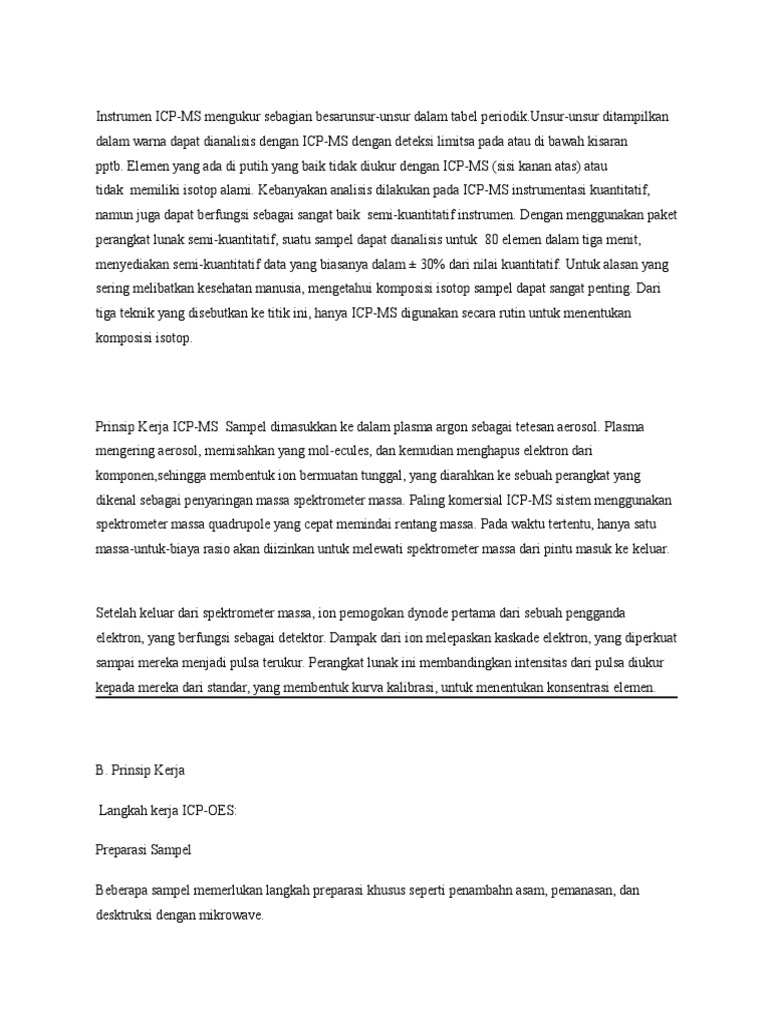 Prinsip Kerja Instrumen ICP-MS | PDF