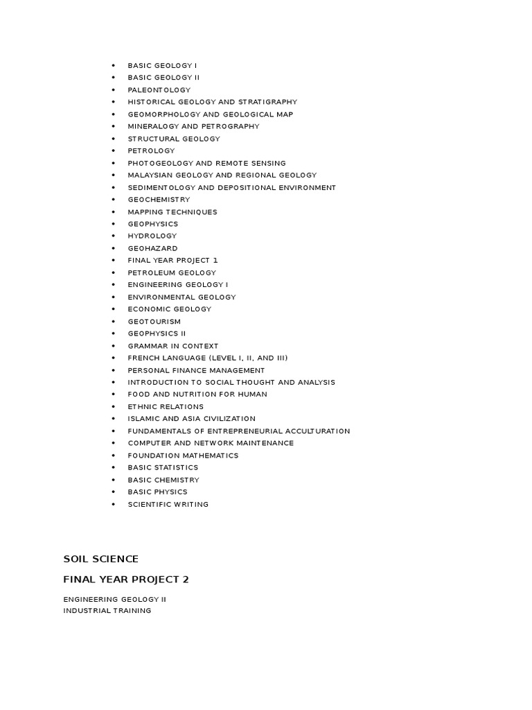 Comprehensive Geology Course Overview | PDF | Science & Mathematics