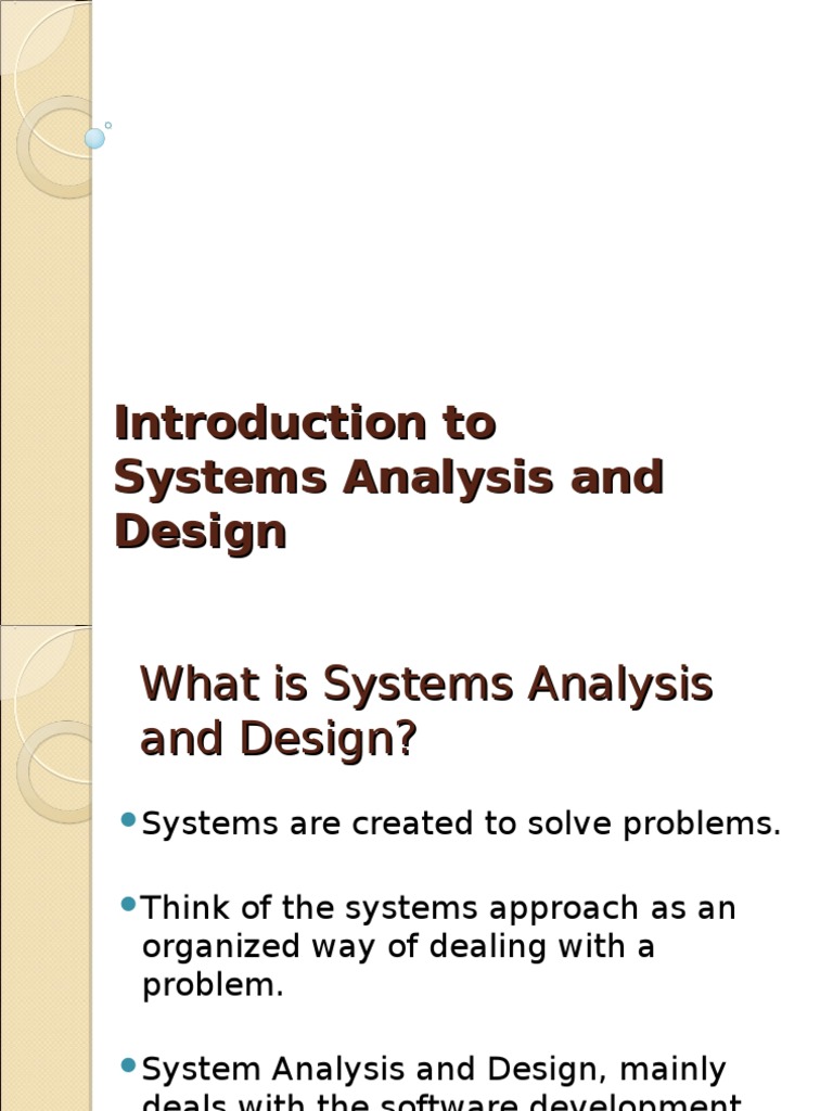Introduction To System Analysis and Design (Slides) | PDF | System ...