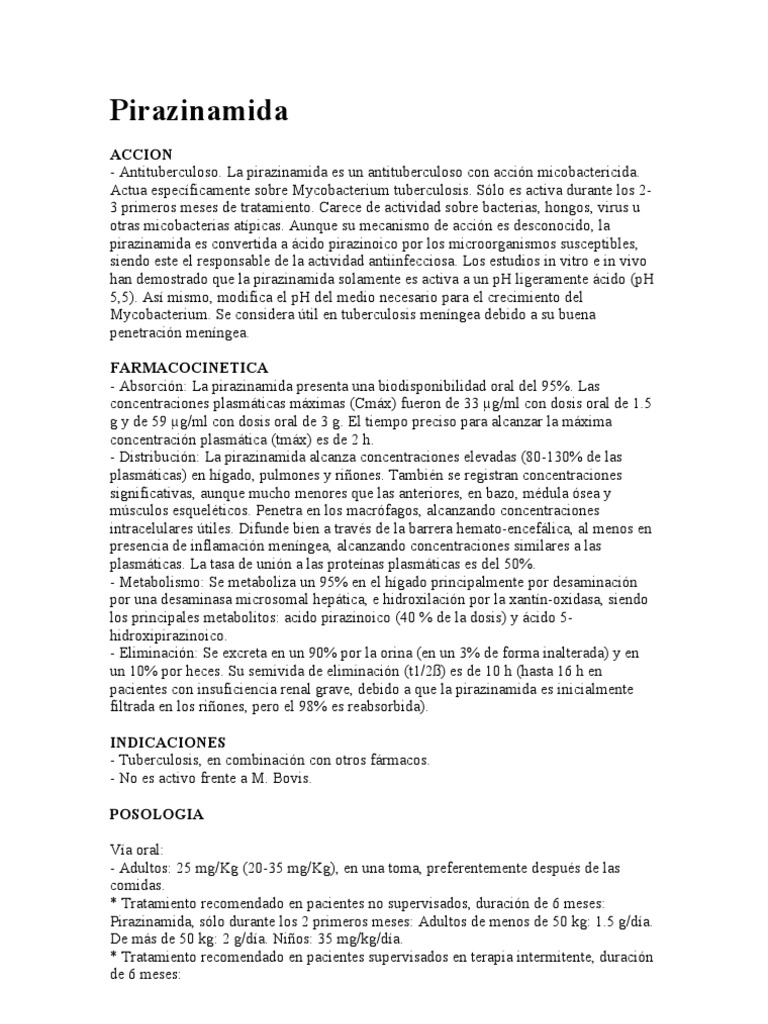 Pirazinamida | PDF | Mycobacterium | Gota