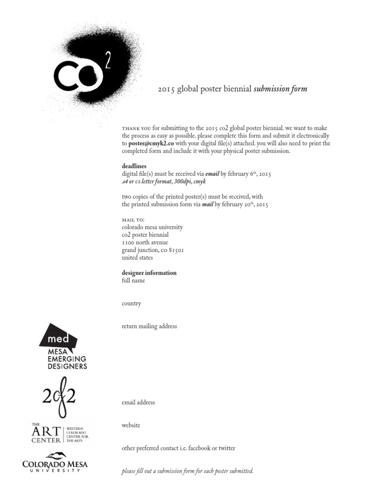2015 Co2 Poster Submission Form | PDF | Career & Growth
