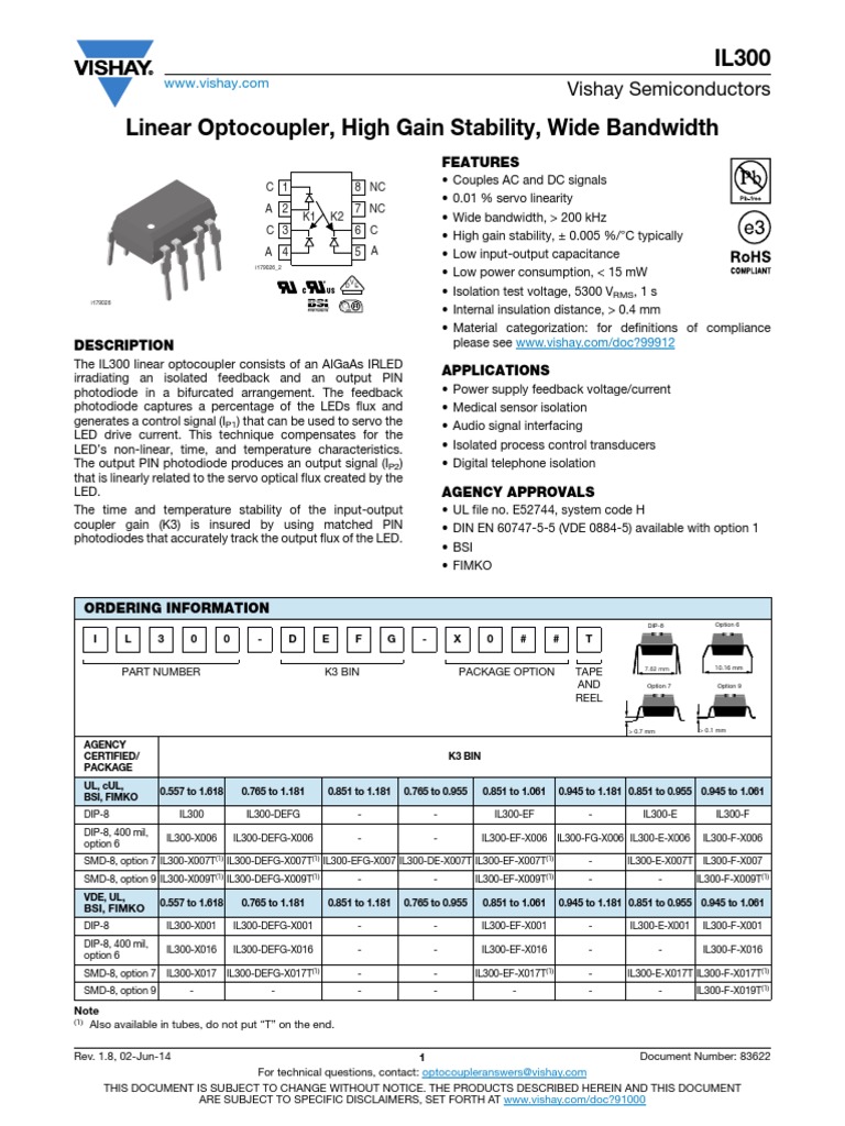 IL300 | Download Free PDF | Amplifier | Operational Amplifier