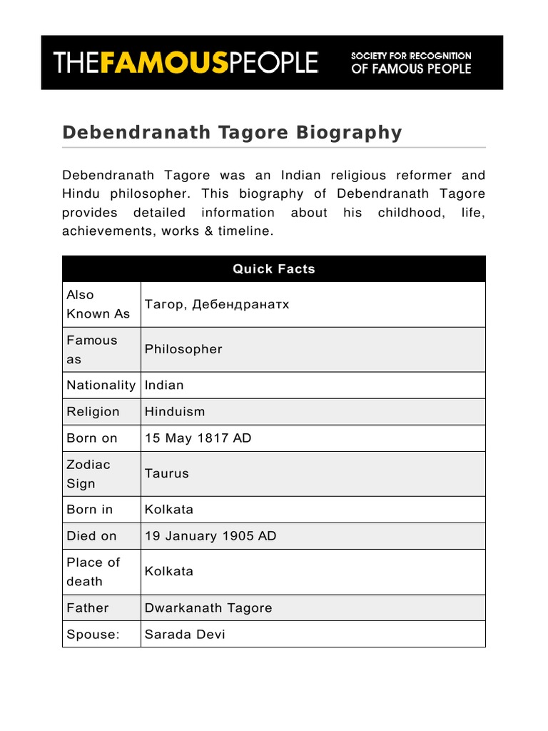 Debendranath Tagore 5816 | PDF | Bengal | Indian Religions
