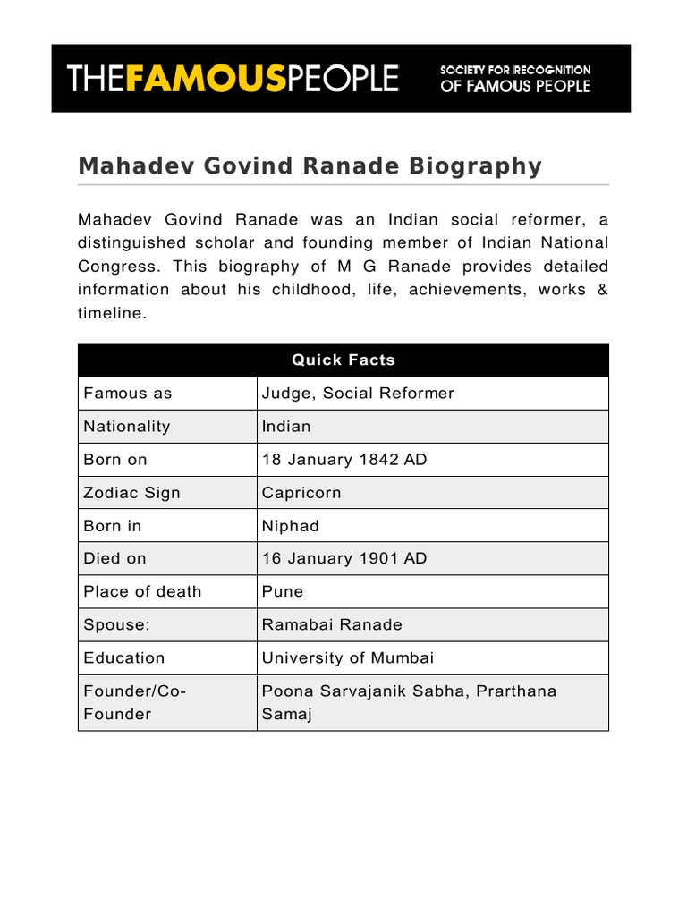 Mahadev Govind Ranade 5497 | PDF | Mumbai | Religion And Belief
