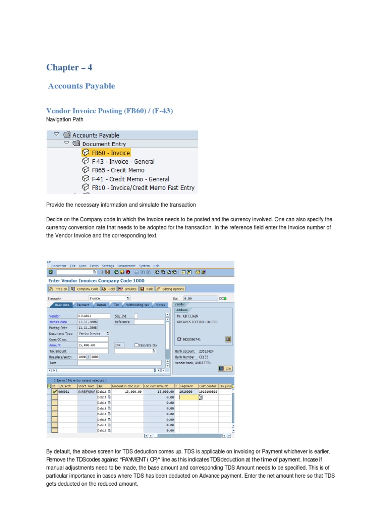 Sap Accounts Payable Training Tutorial Pdf Accounts Payable Debits And Credits