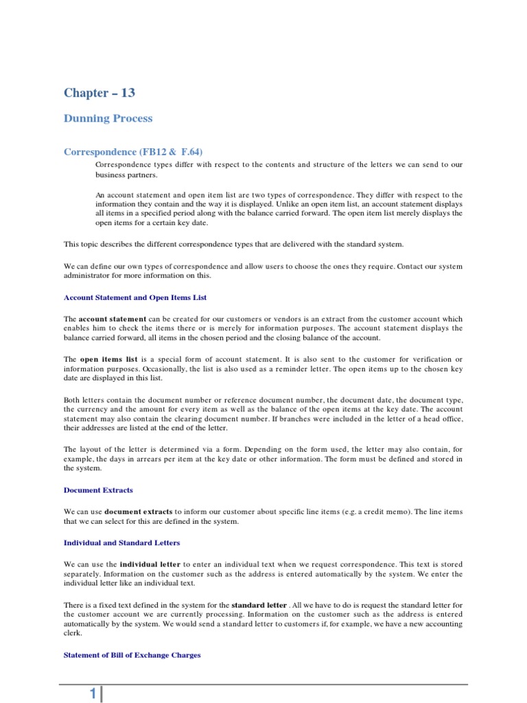 SAP Dunning Process Training Tutorial | PDF | Interest | Negotiable ...