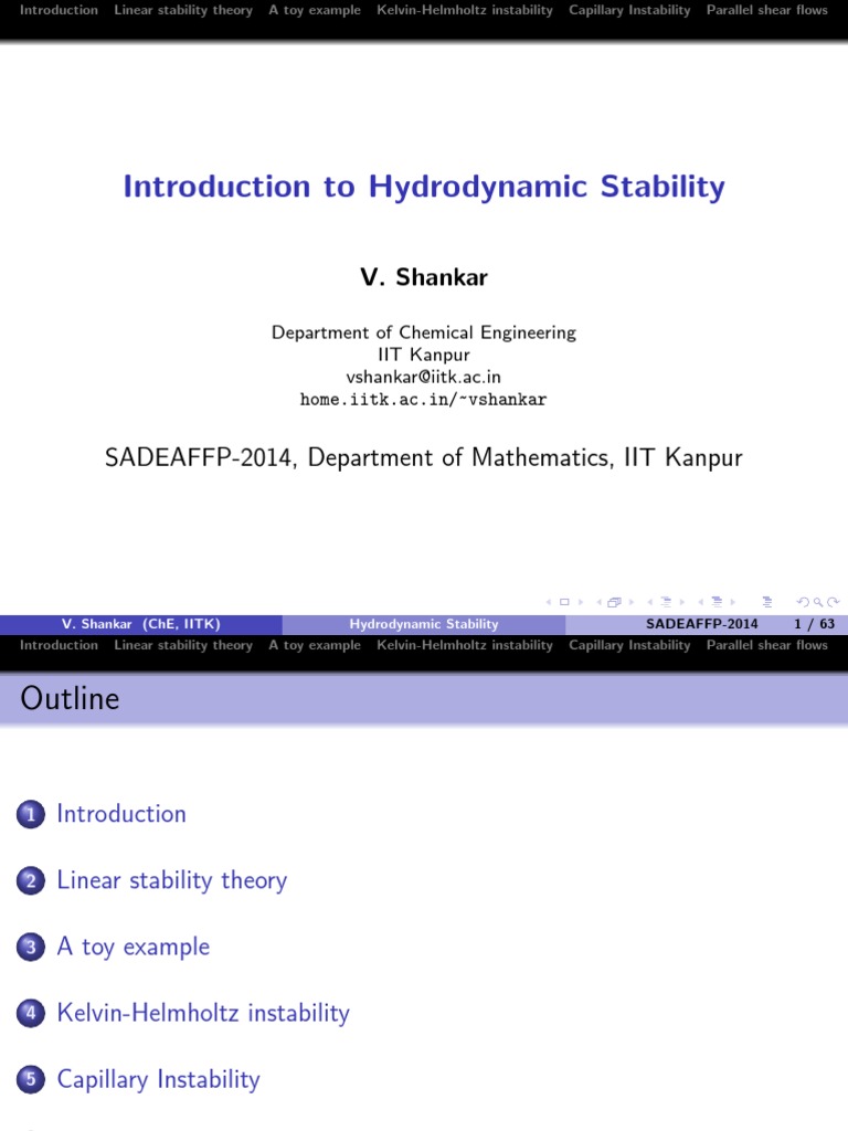 VShankar Stability Intro | PDF | Stability Theory | Fluid Dynamics