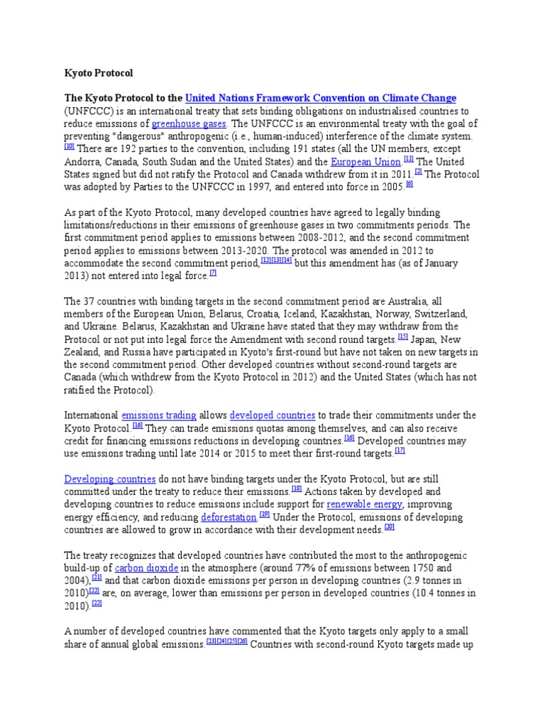 Kyoto Protocol | PDF | Kyoto Protocol | United Nations Framework ...