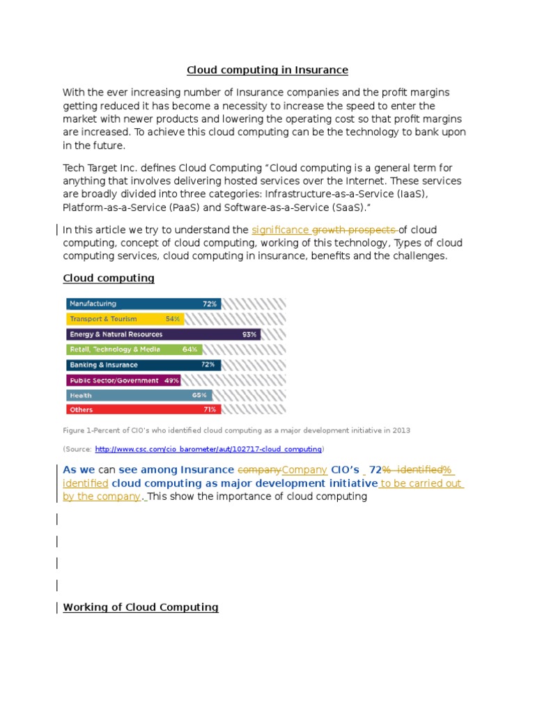 Cloud Computing in Insurance - 030615 | PDF | Software As A Service ...