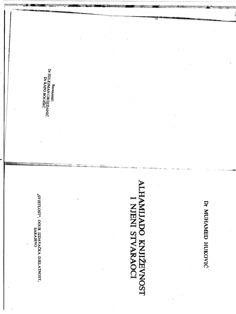 Alhamijado Književnost I Njeni Stvaraoci | PDF