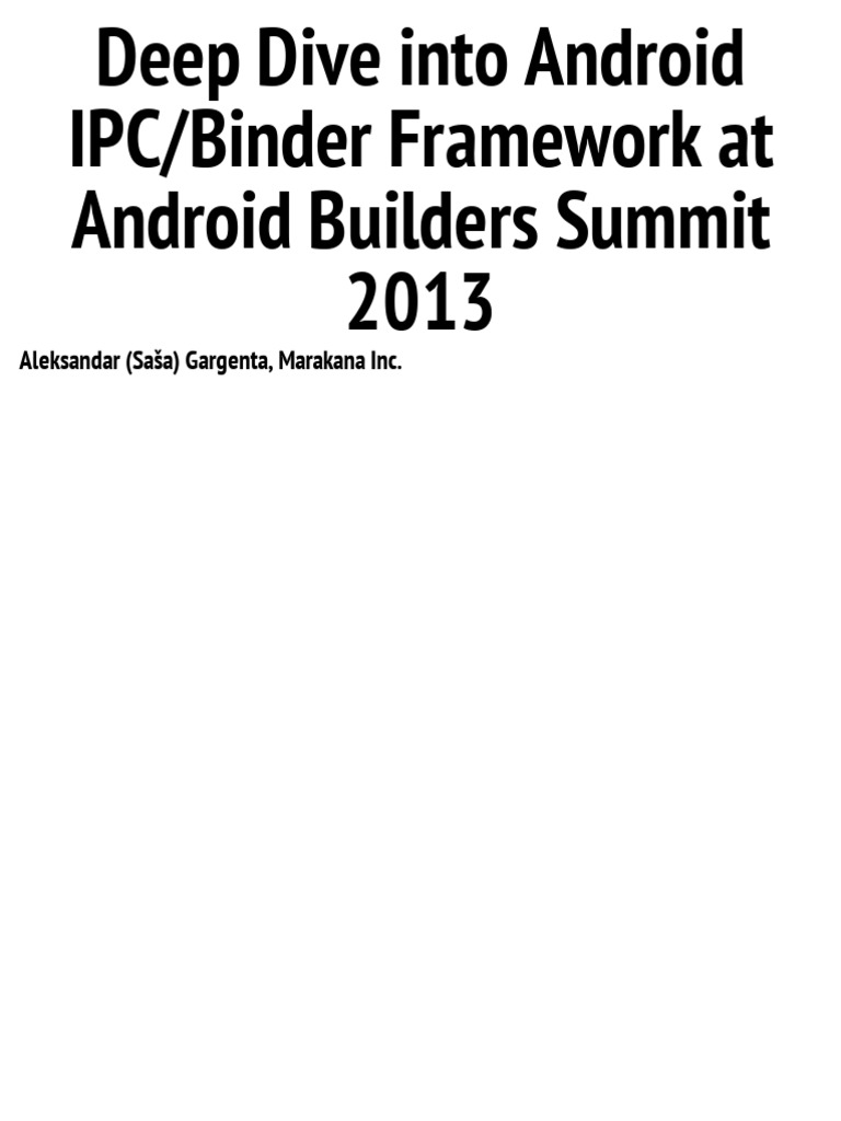 Deep Dive Into Binder | PDF | Message Passing | Application Programming ...