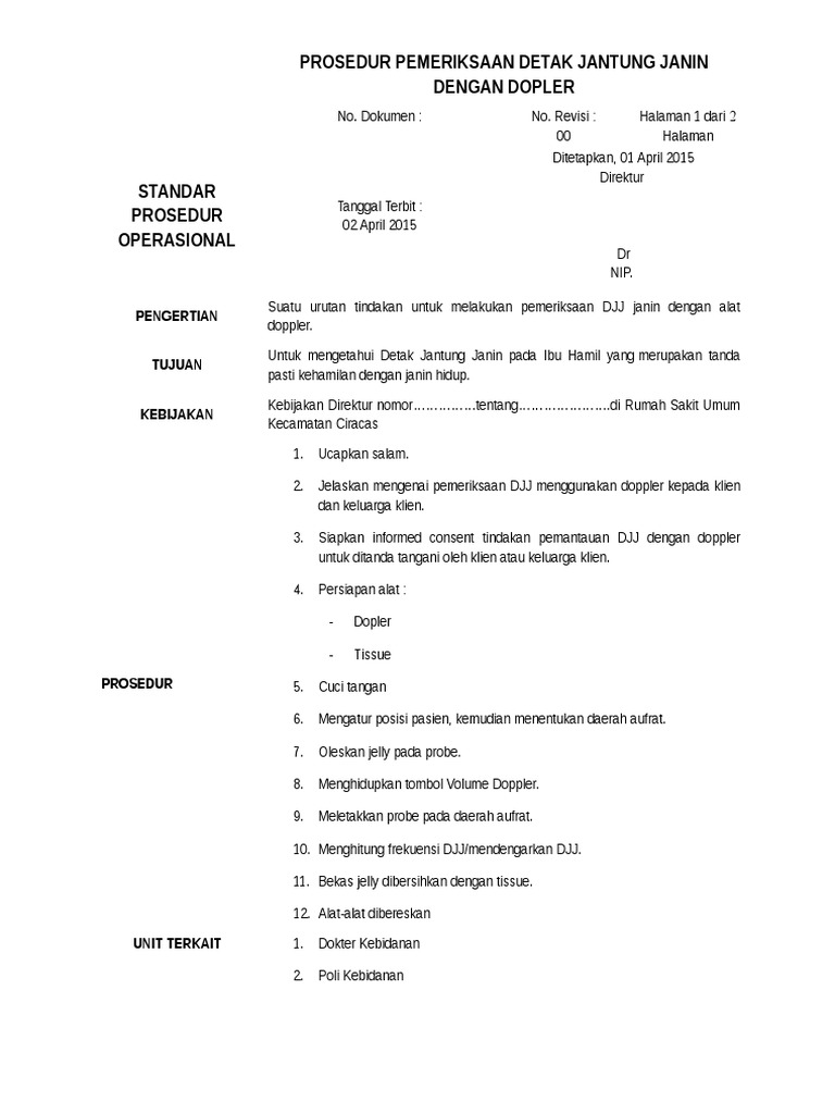 Spo Pemeriksaan DJJ DG Doppler (!) | PDF