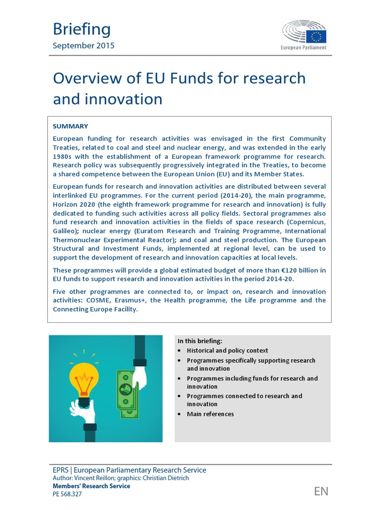 Overview of EU Funds For Research and Innovation | PDF | Structural ...