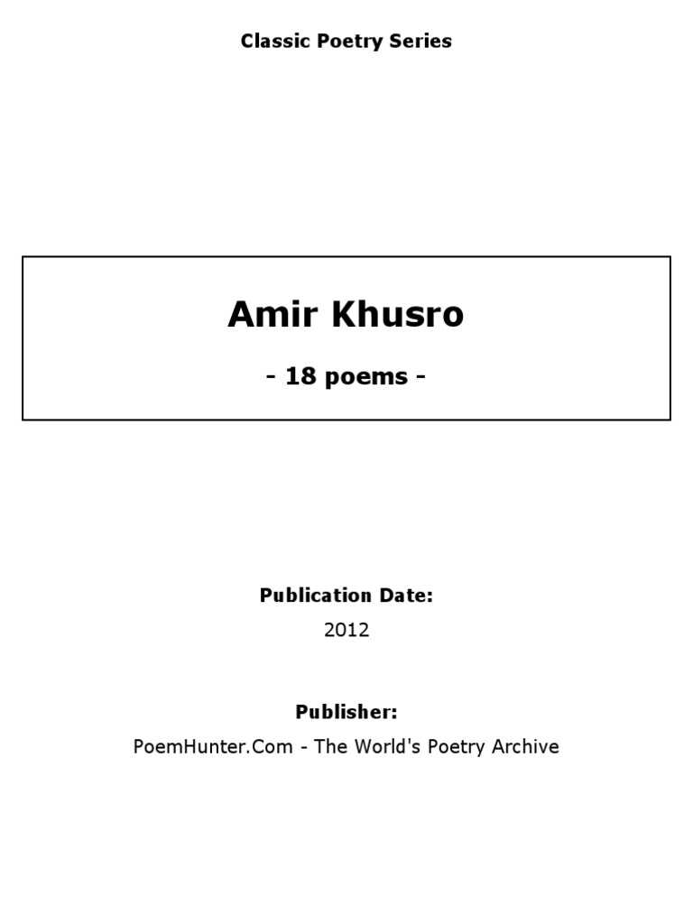 Amir Khusro: A Collection of Poems | PDF | Poetry