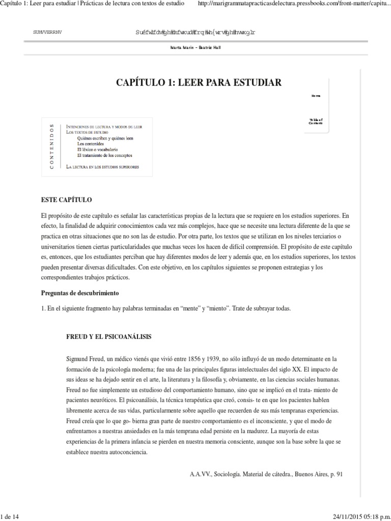 Capítulo 1 - Leer para Estudiar - Prácticas de Lectura Con Textos de ...