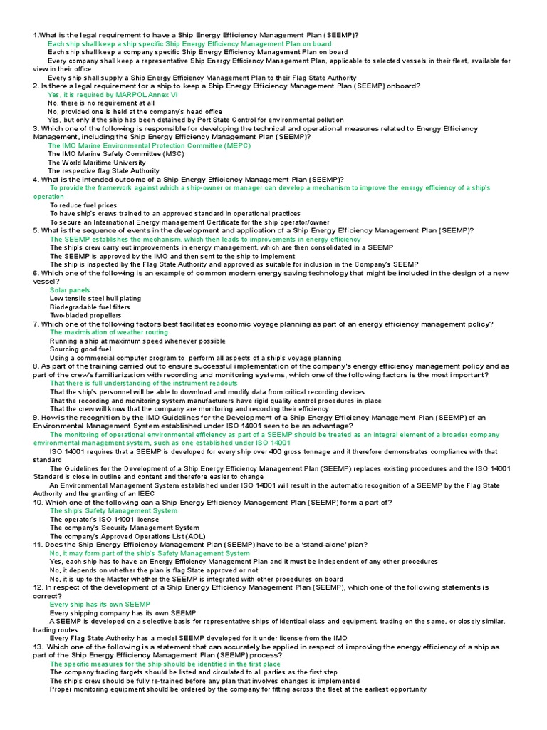 SEEMP | PDF | Efficient Energy Use | Marine Propulsion