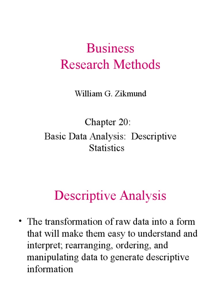 Business Research Methods: Basic Data Analysis: Descriptive Statistics ...