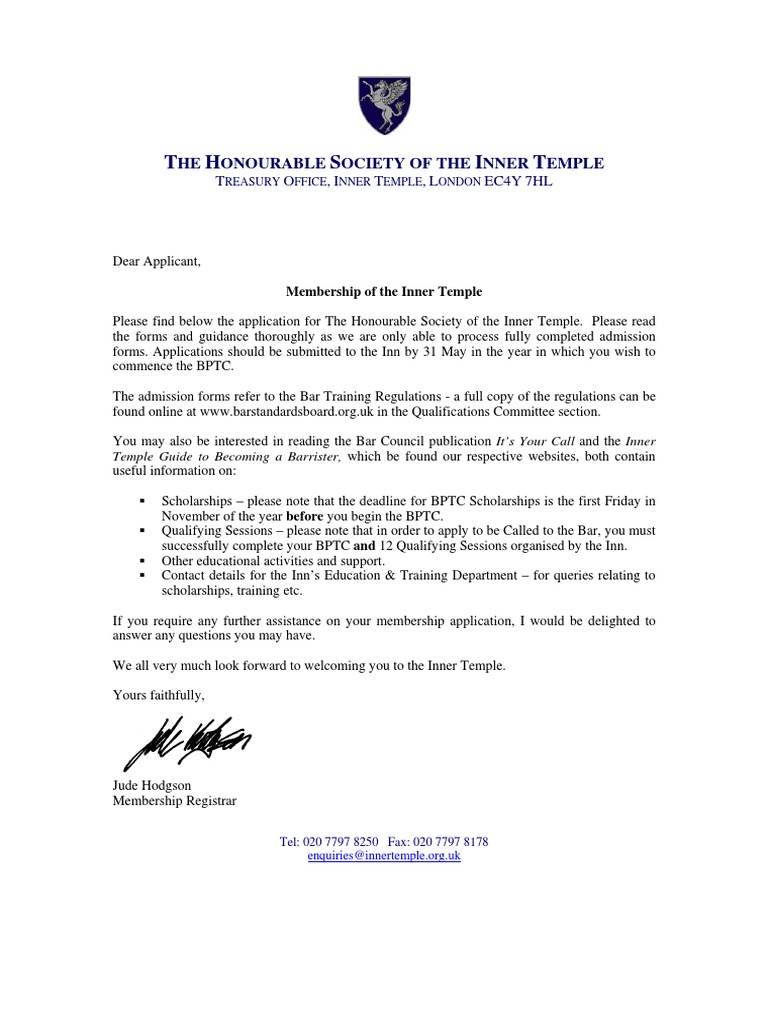 Inner Temple Application | PDF | Academic Degree | Barrister