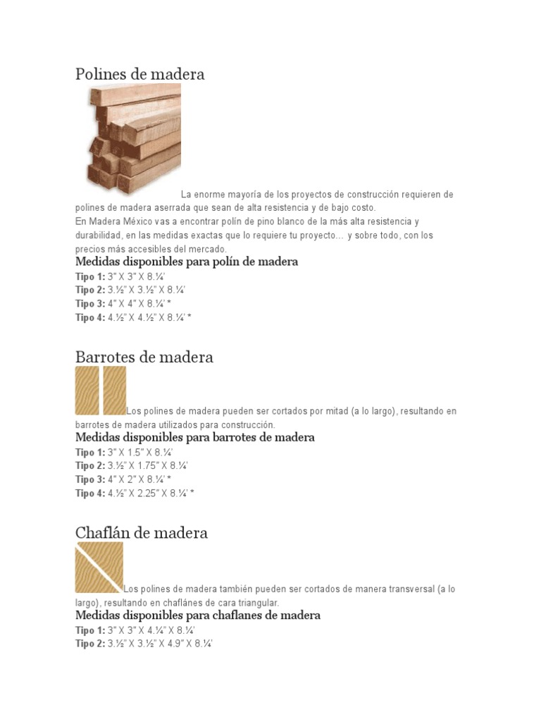 Polines de Madera | PDF