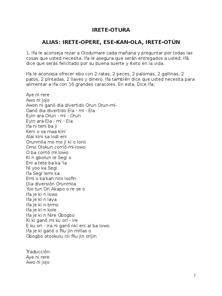 14 Irete Otura Ingles | PDF | Religión y creencia | Naturaleza