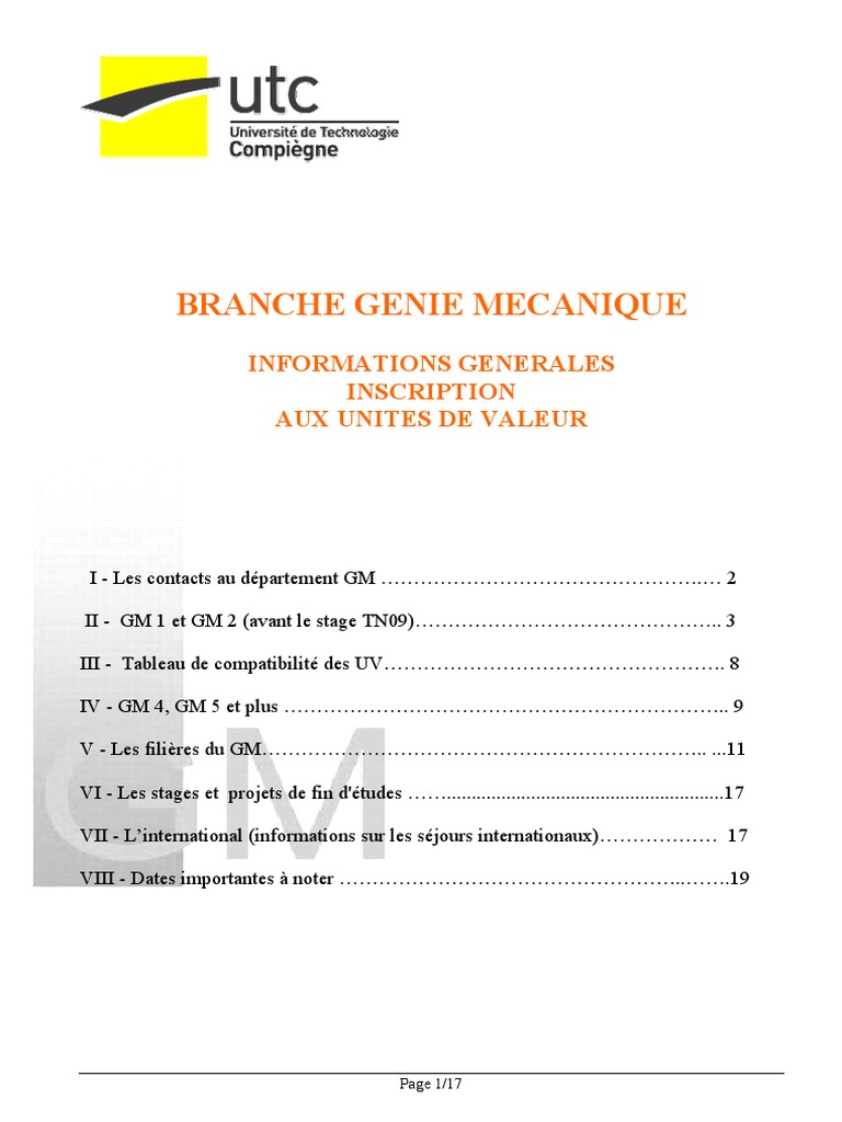 Guide Étudiant Génie Mécanique | PDF | Management de la qualité ...