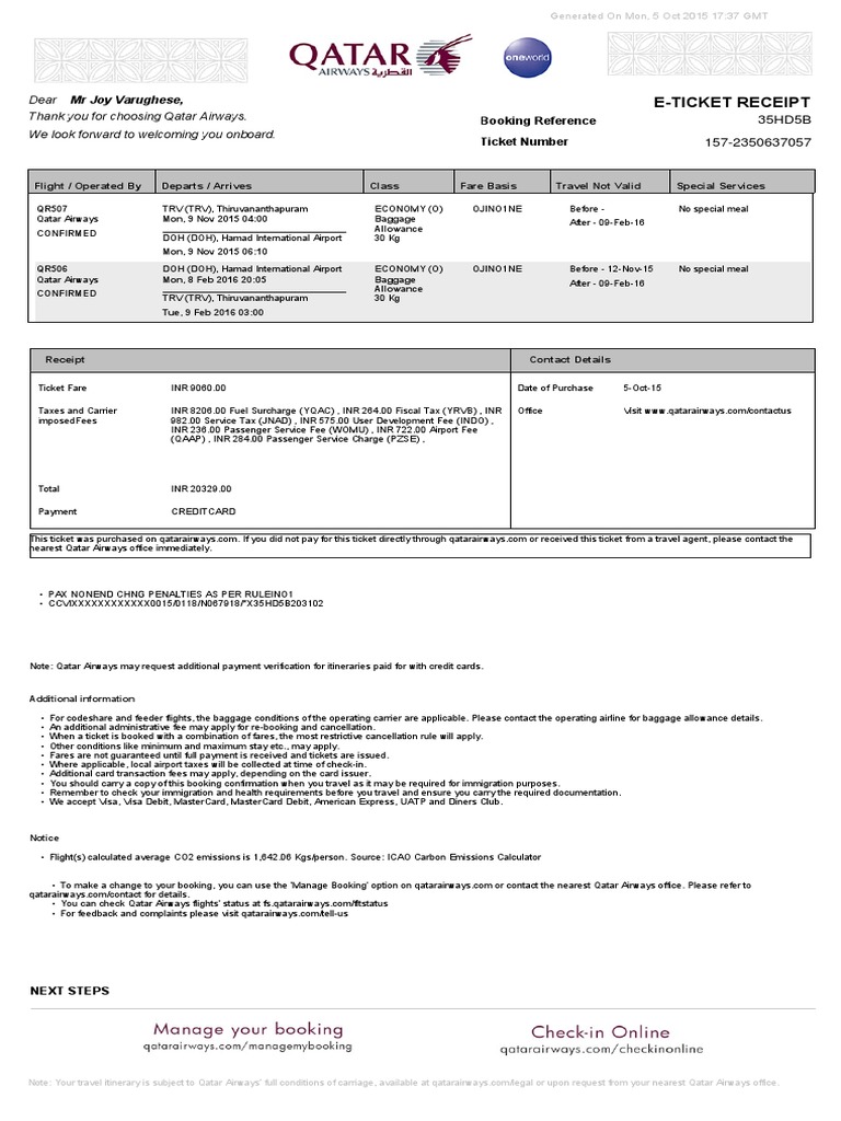 E Ticket | Download Free PDF | Debit Card | Visa Inc.