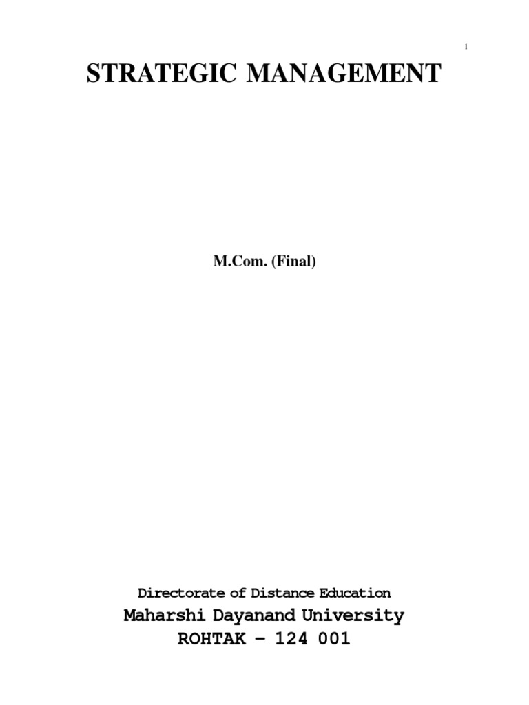 Strategic Management Book | PDF | Strategic Management | Strategic Planning