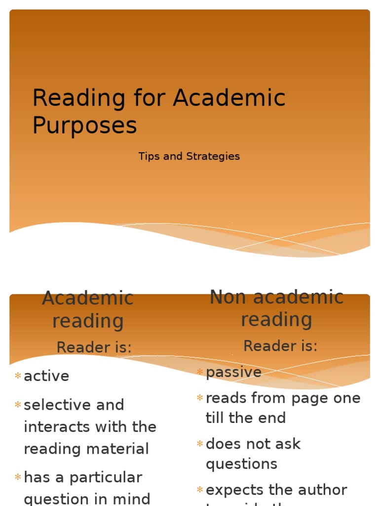 Reading For Academic Purposes | PDF | Reading (Process) | World Wide Web