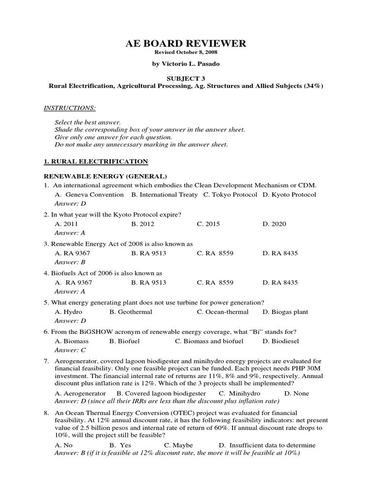 AE Board Reviewer Part3 - Long Paper | PDF | Clean Development ...