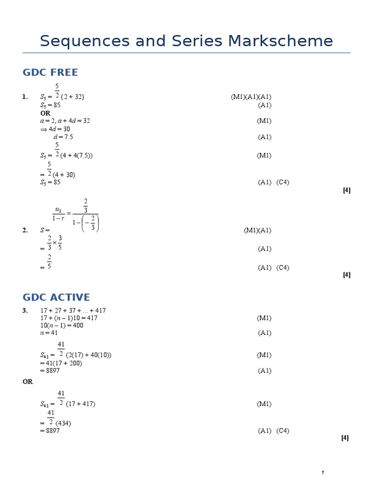 Sequences and Series Practice | PDF | Discrete Mathematics | Numbers